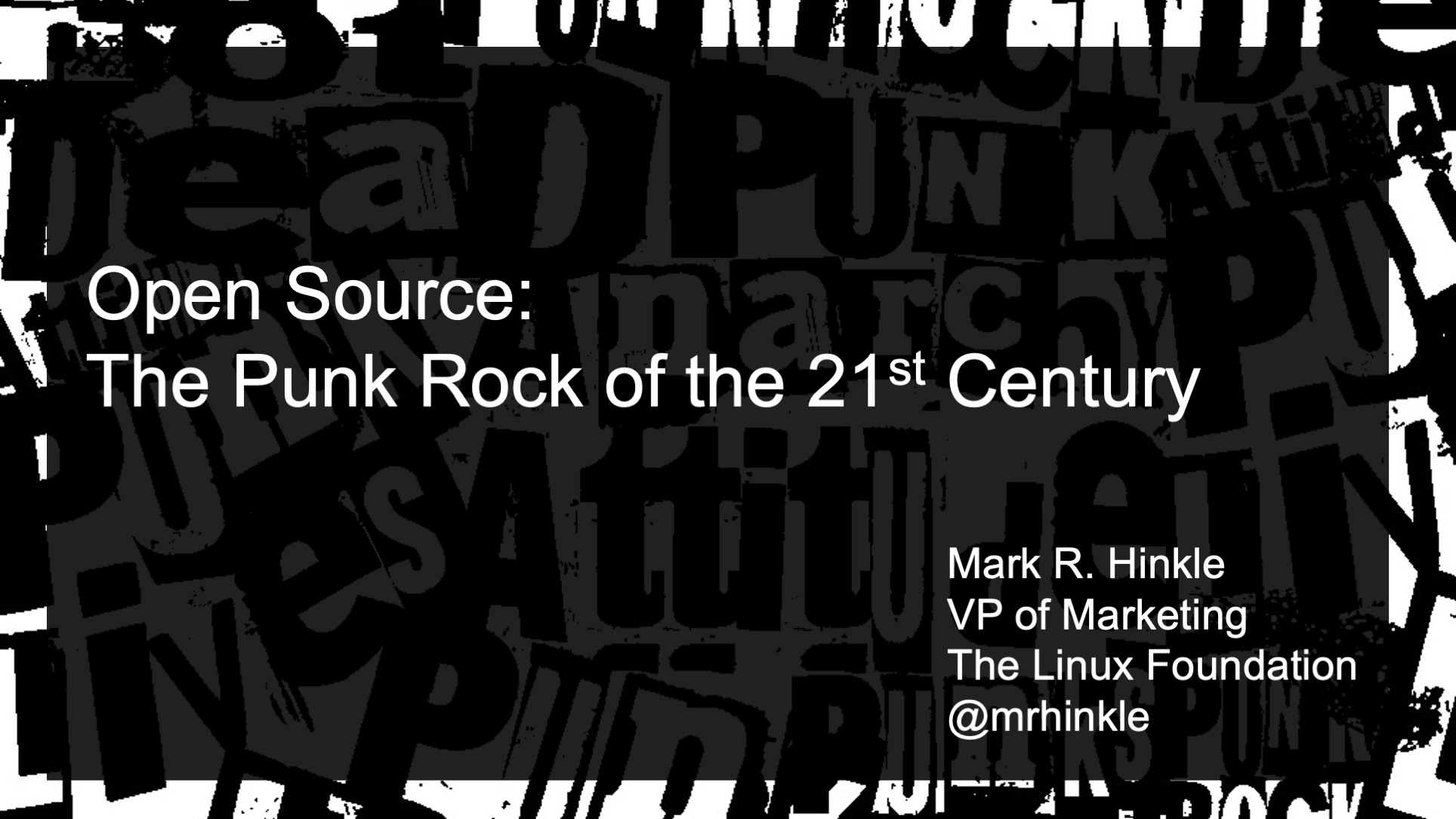 Keynote All Things Open - Open Source: The Punk Rock of the 21st ...